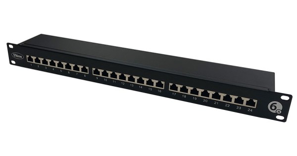 Ultima 24 Port Shielded Right Angled 1u Patch Panel Cat 6A